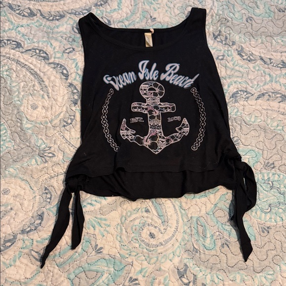 Exist | Tops | Exist Black Anchor Ocean Isle Beach Graphic Crop Top ...